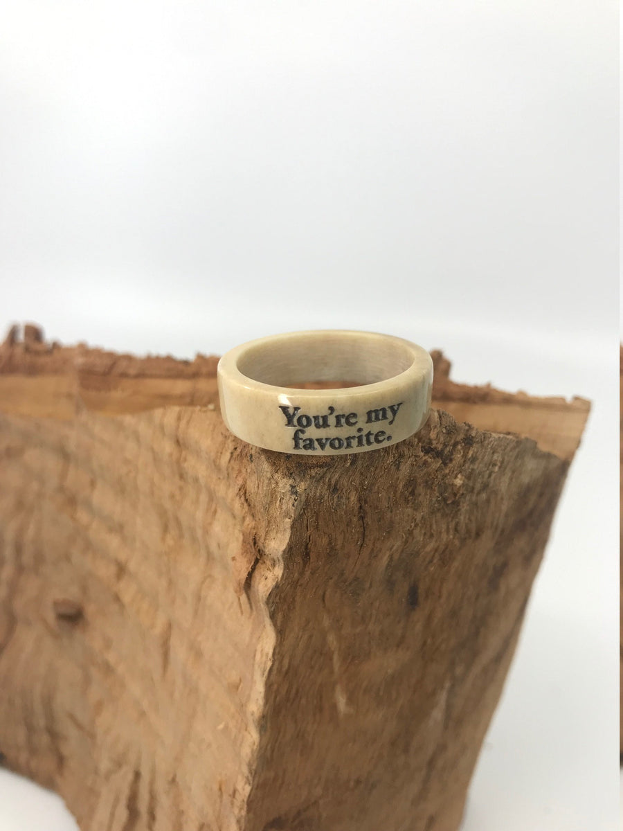 Antler Ring with Custom Engraving - Whitetail Deer Shed Antler - Perso ...